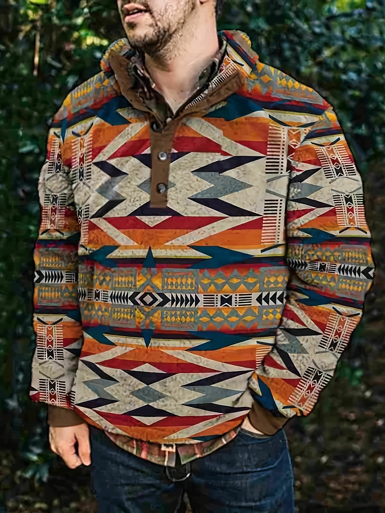 Men's Southwest Style Fleece Long Sleeve Pullover Sweatshirt Coat – Boy ...